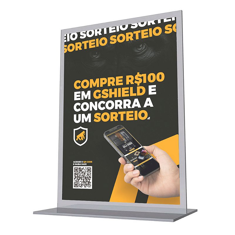 Kit Sorteio: Display + Folder/Panfleto com QR Code (15x21) - Gshield ...