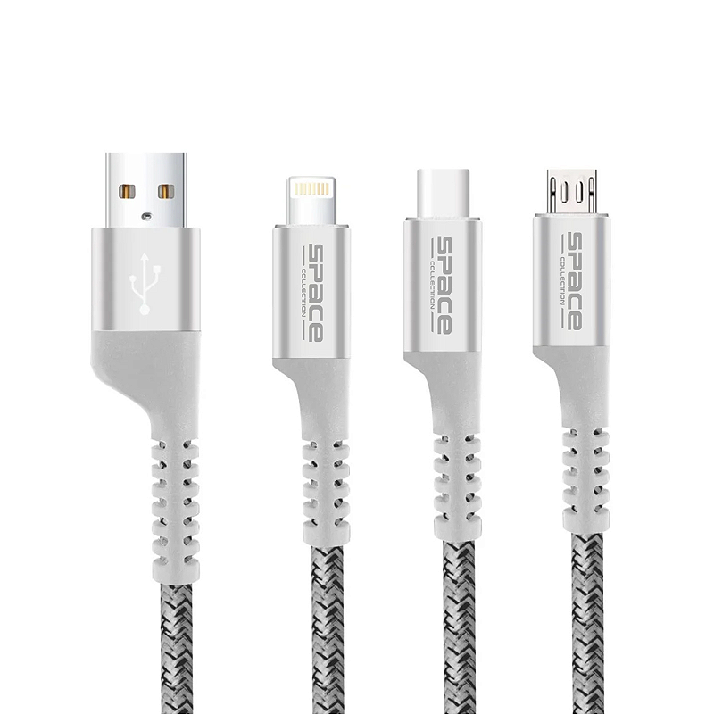 Cabo Orbit - Micro USB V8 / Tipo C / Lightning / USB-A - SPACE ...