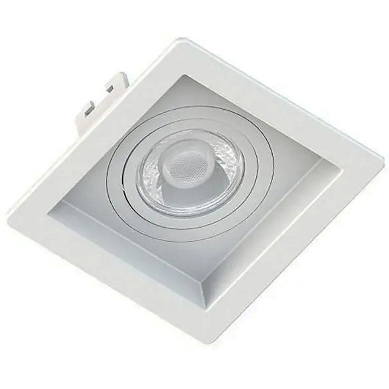 Embutido Quadrado 330.1032 Recuado Branco 10x10cm para 1 Lampada MR16 GU10 - Shopping dos Lustres