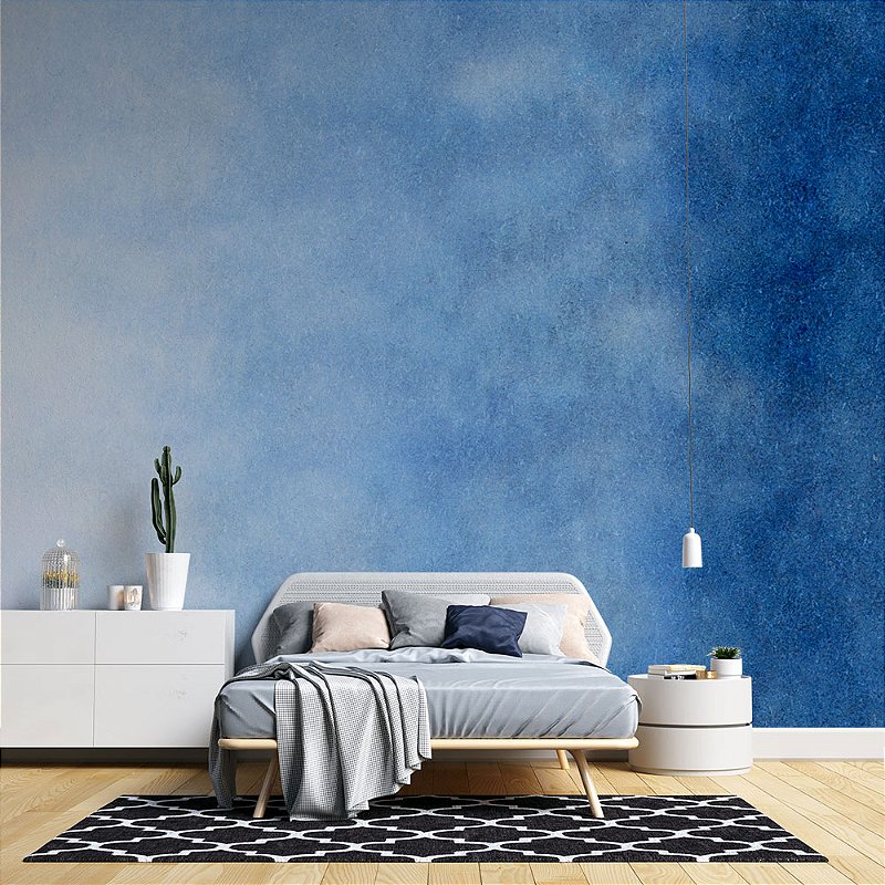 Papel de Parede Aquarela Azul - Alô Papers