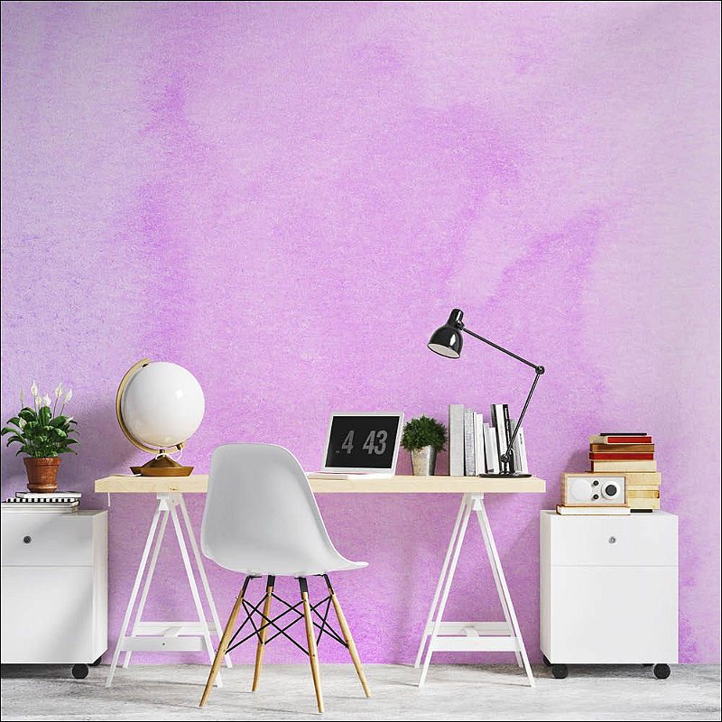 Papel de Parede Aquarela Roxo - Alô Papers