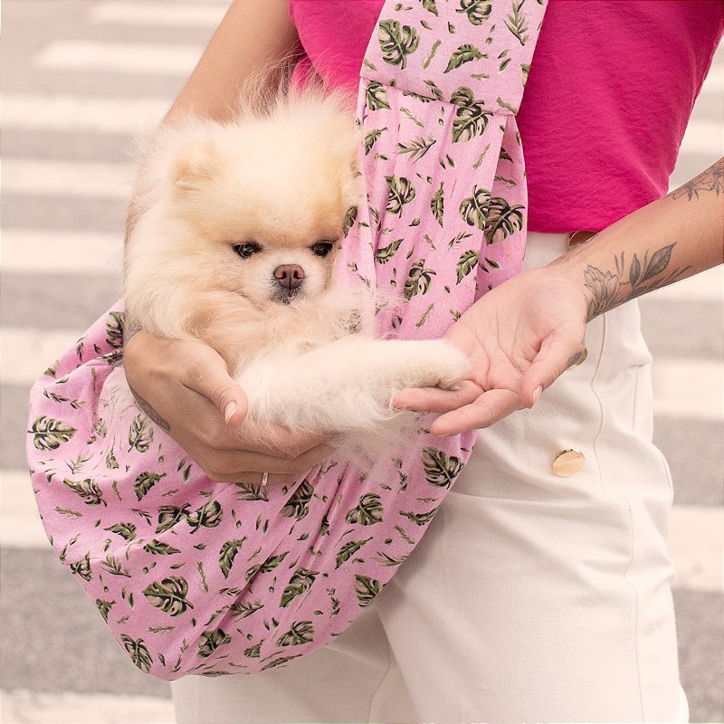 Bolsa para Cachorro Sling Palm Springs Pink - Mr. Puppy