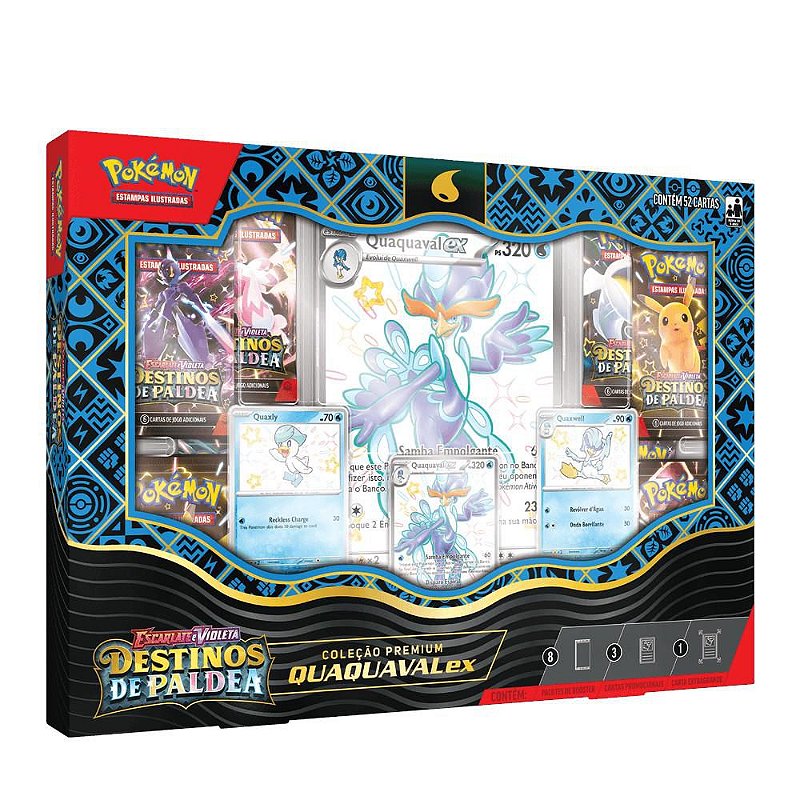 Card Pokémon Box Destinos de Paldea Quaquaval Ex - LOJA GAMEUP