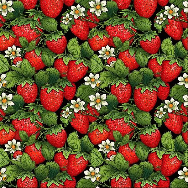 Tecido Tricoline Digital Fruta Morango, 100%Alg 50cm x 1,50m - Loja de ...