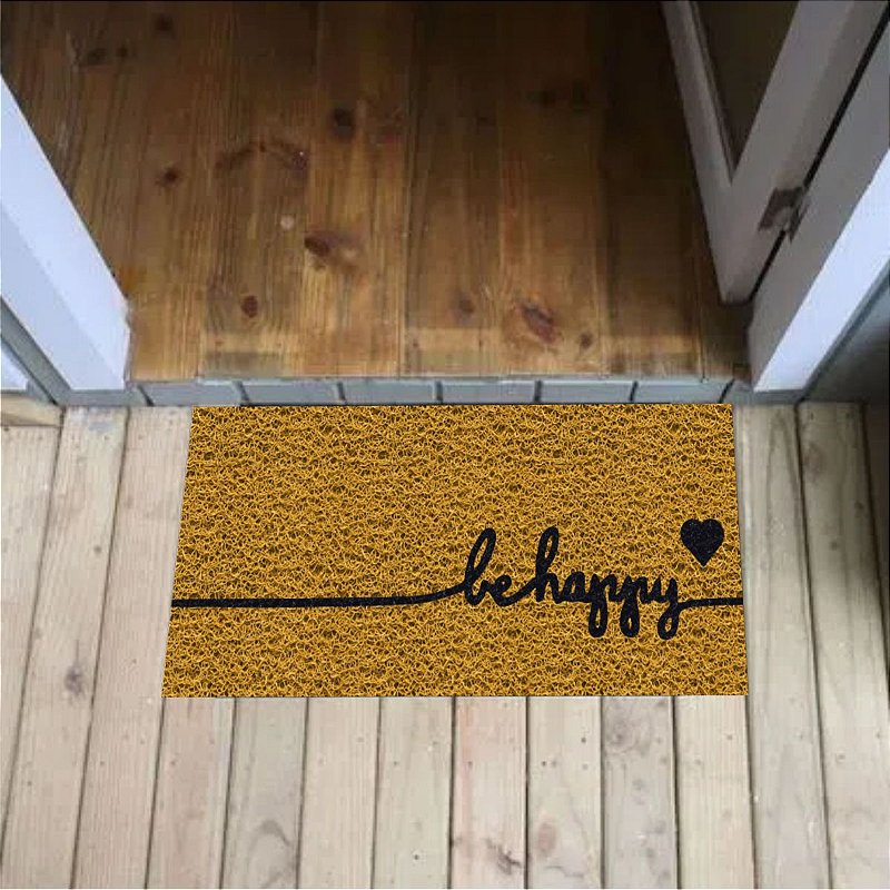 Tapete Capacho Be Happy Slim 70x30 - Ouro - Megatap Tapetes ...