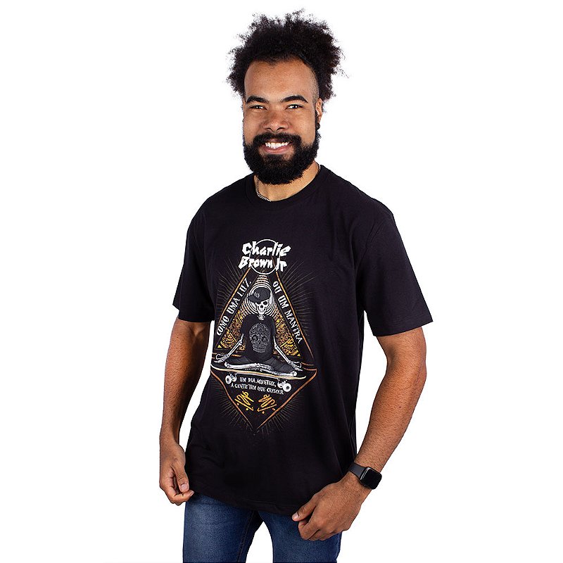 Camiseta Charlie Brown Jr. Mantra Preta Oficial - Art Rock Camisetas ...