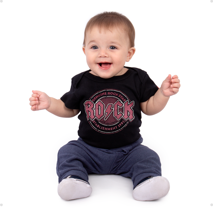 Body Bebê Rock Stablishment Preto - Art Rock Camisetas - Receba em Casa