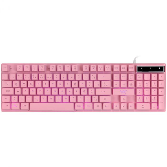 Teclado Gamer Vinik Cerberus Rosa LED ABNT2 - Loja Zeus Games