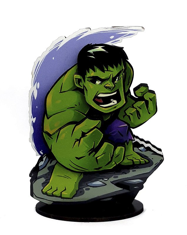 Miniatura 2.5D em MDF - Marvel - Incrível Hulk - 14cm - Loja Zeus Games