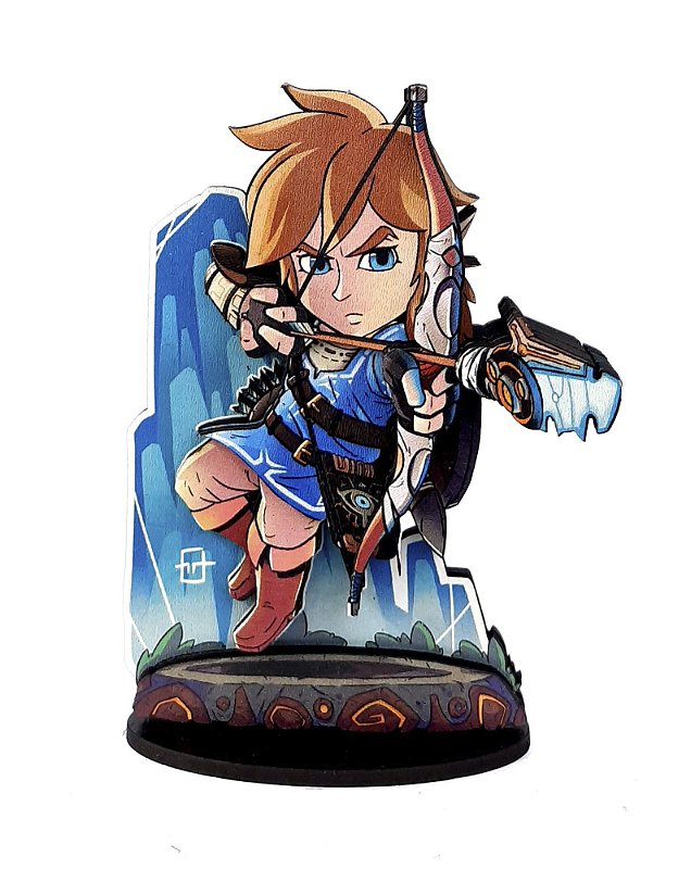 Miniatura 2.5D em MDF - The Legend of Zelda - Link - 14cm - Loja Zeus Games