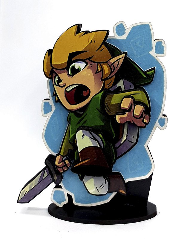 Miniatura 2.5D em MDF - The Legend of Zelda - Link - 14cm - Loja Zeus Games