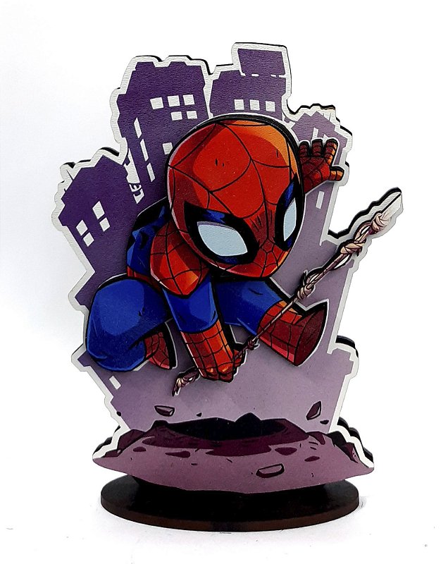 Miniatura 2.5D em MDF - Marvel - Spider Man - 14cm - Loja Zeus Games