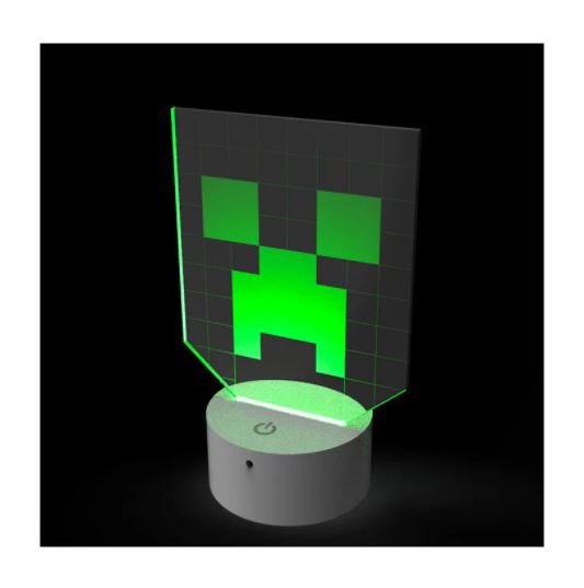 Luminária de Led RGB Minecraft Logo LM19 - Loja Zeus Games