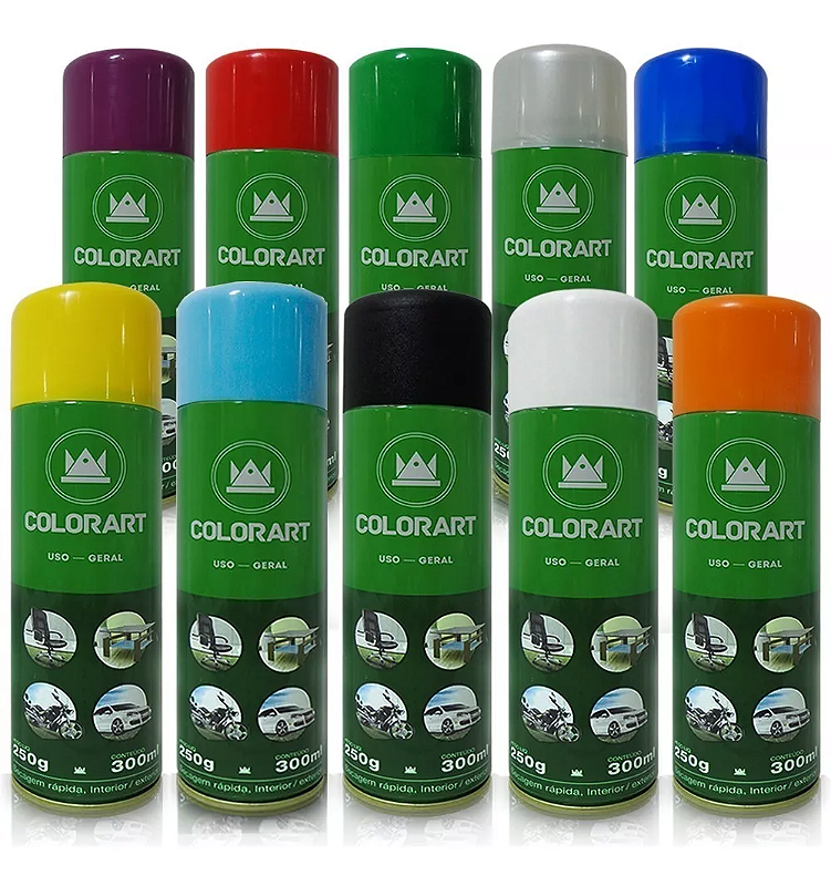 Tinta Spray Colorart 300ml Uso Geral- CORES - Sumaré | Hortolândia ...