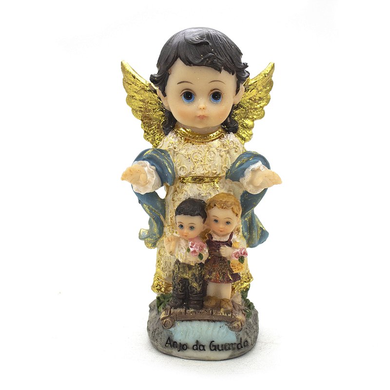 Imagem Anjo da Guarda Infantil Importado Resina 12 cm - Amém decoração ...