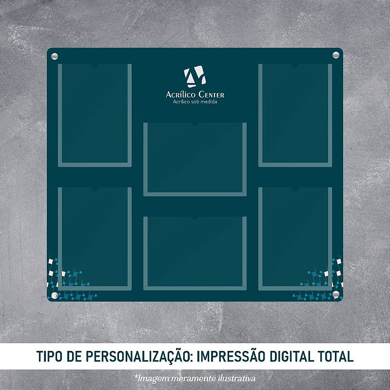 Painel para 6 Documentos A4 - Acrílico Center