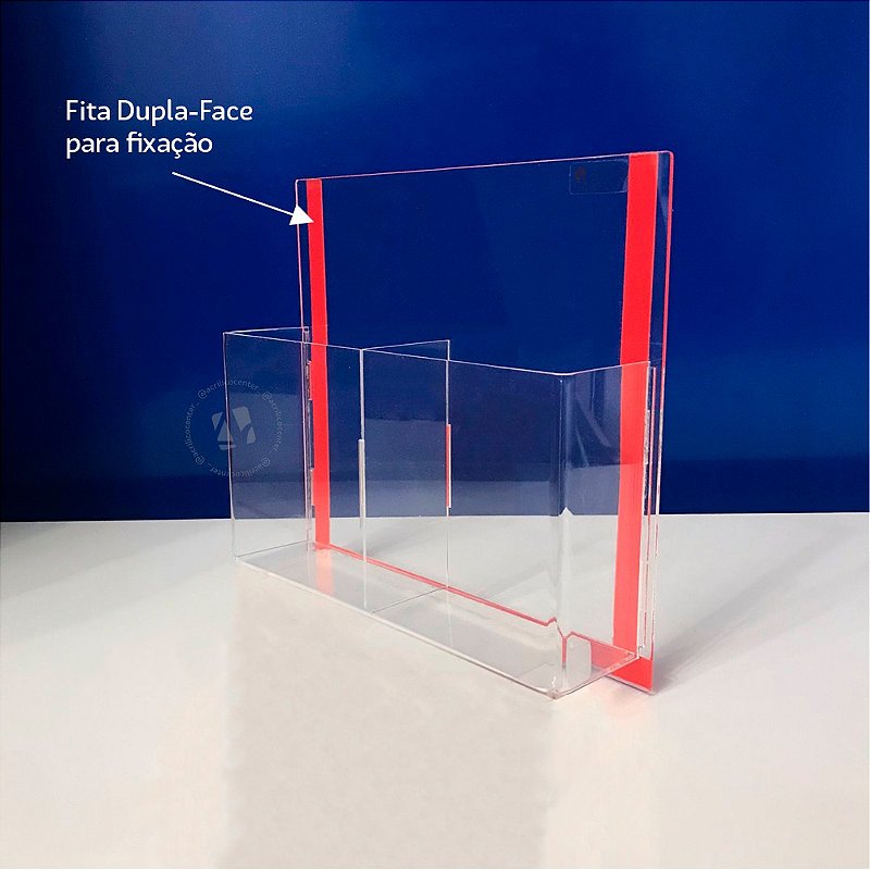 Porta Folders Duplo A6- de Parede - Acrílico Center