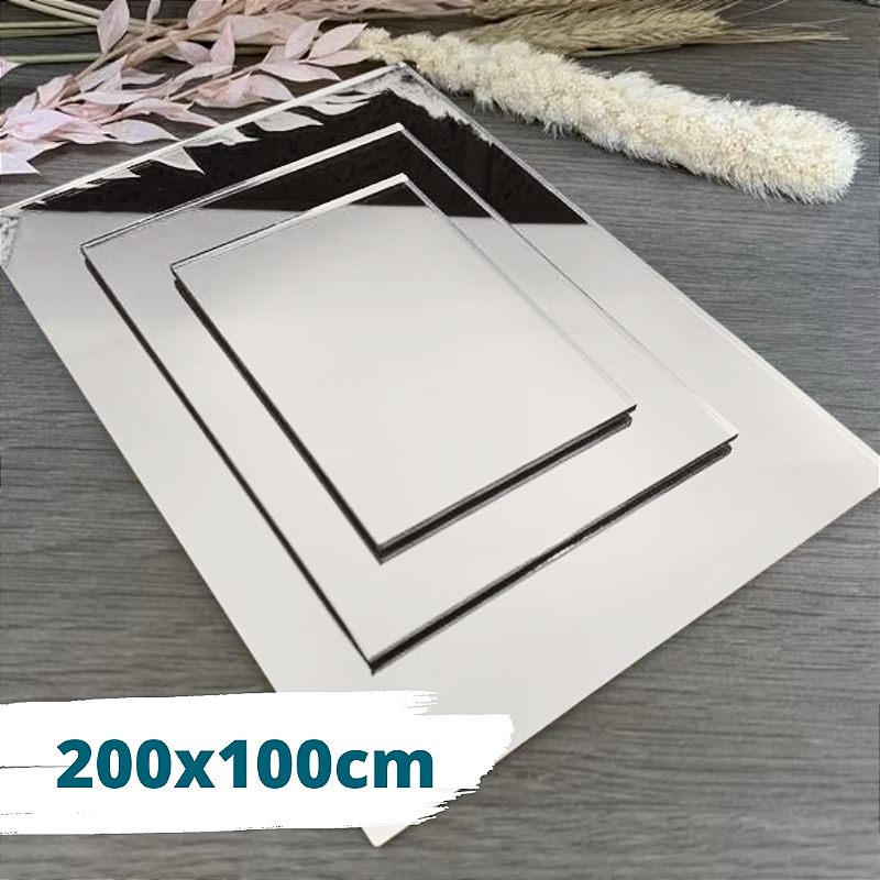 CHAPA ACRÍLICO ESPELHADO PRATA - 200x100cm - Acrílico Center