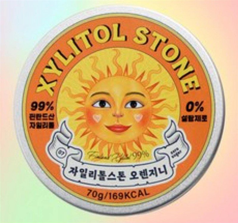 Bala Xylitol Stone - Laranja 70g - Made In Korea Minas