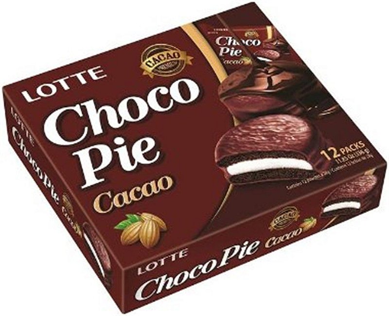 Choco Pie Cacau 12 Unid - Made In Korea Minas
