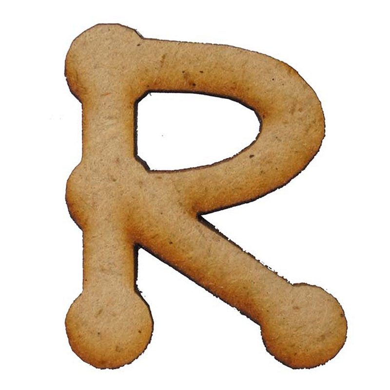 Letra MDF Cru 3cm R - Artistika | Loja de Materiais Artísticos Online