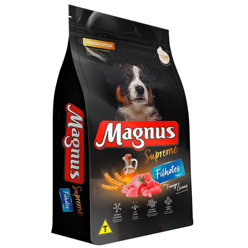 Magnus Premium Supreme Cães Filhotes Sabor Frango E Cereais 900g ...