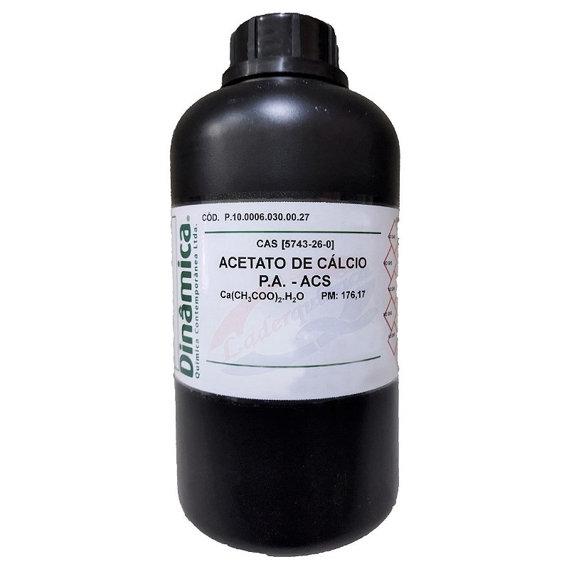 Acetato De Cálcio Monohidratado Pa 500gr - Laderquimica - Linha ...