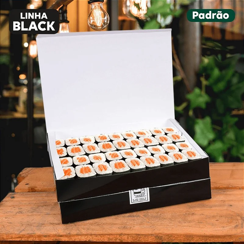 Caixa Sushi Extra Grande - Linha Black - Marca Sul Embalagens | Caixas ...