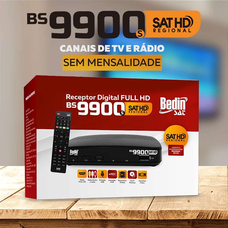RECEPTOR BEDINSAT BS9900s SAT HD REGIONAL - AFC DISTRIBUIDORA