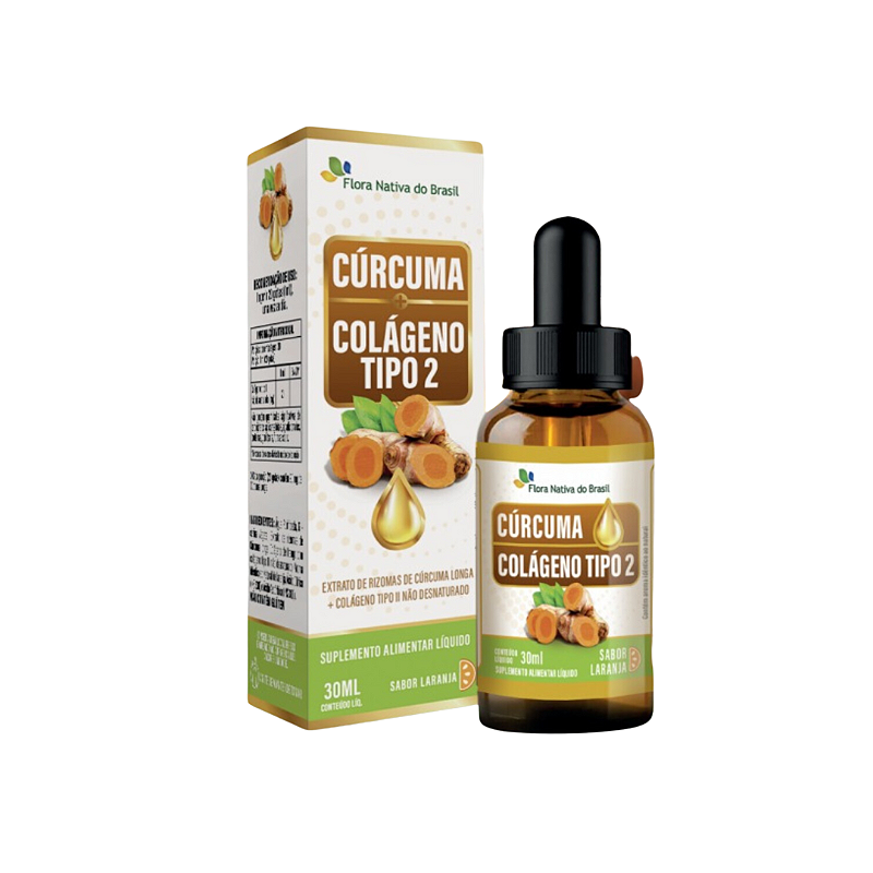 Cúrcuma + Colágeno Tipo II em Gotas 30ml - Flora Nativa - Natukura ...