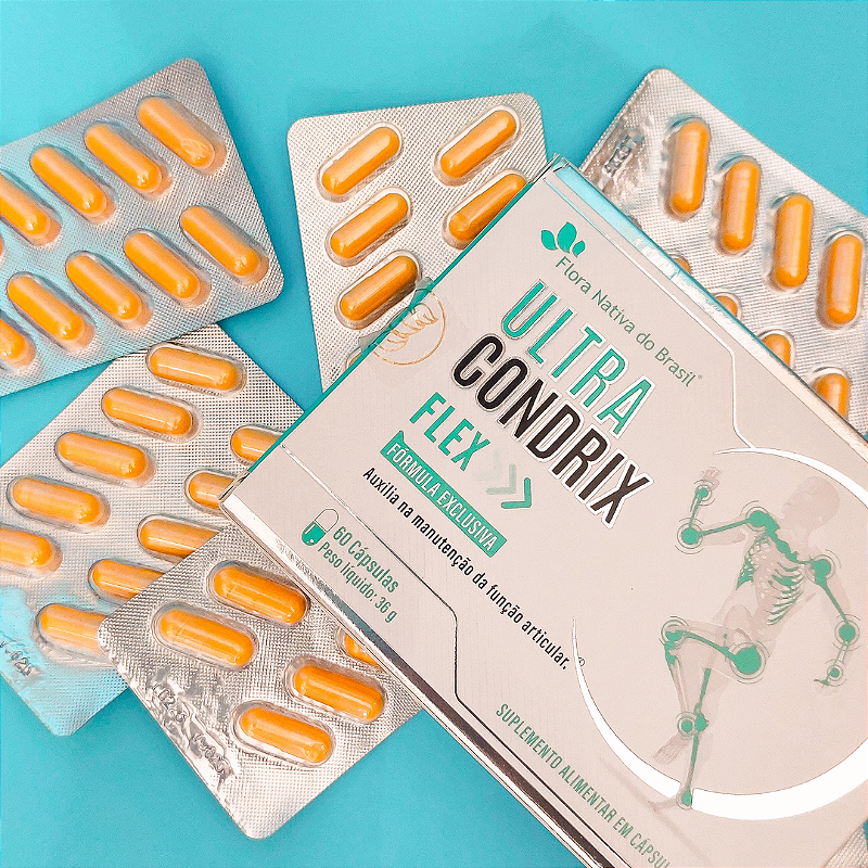 Ultra Condrix Flex Colágeno Tipo Ii + Cúrcuma Longa + Enxofre + K2 D3 ...