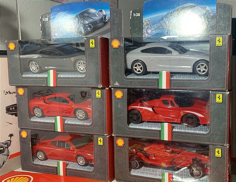 Coleção Ferrari Posto Shell - 2006 - 1/38 + cartela de adesivos Shell ...