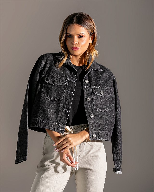 Jaqueta Jeans Tradicional Black - Raro Blue