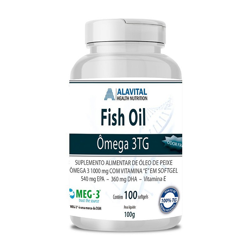 FISH OIL OMEGA 3 1000mg TG MEG-3® - 100 CAPS - ALAVITAL - Alavital