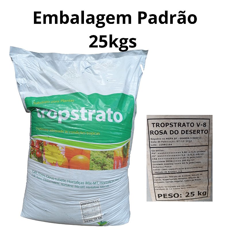 Substrato Rosa do Deserto V8 25kg Vida Verde Ideal Rosa do Deserto ...