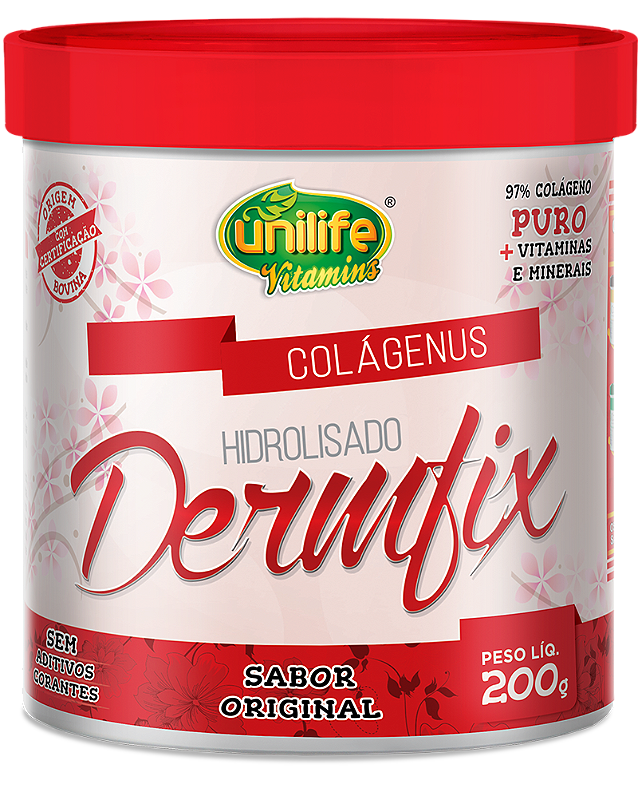 Colágeno hidrolisado em pó - Dermfix - Sabor natural - Kmg Mega Store