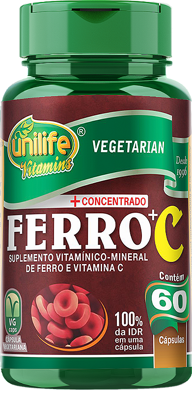 Ferro + C - 60 cáps - kmgmegastore
