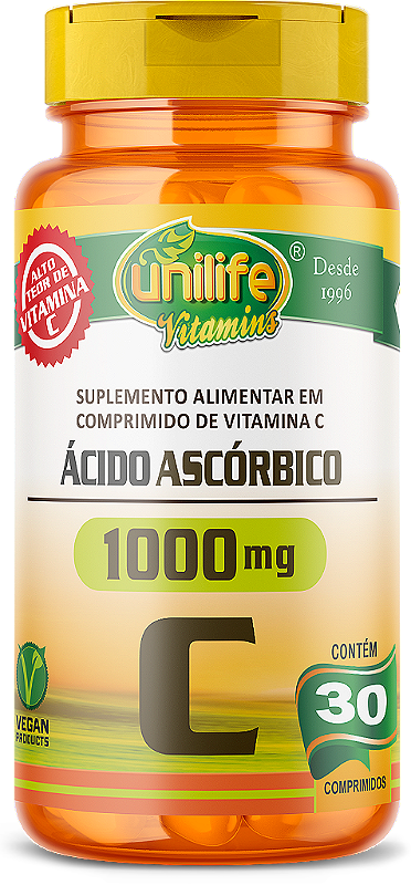 Vitamina C pure - Ácido Ascórbico - Alto teor - 30 comprimidos - Kmg ...