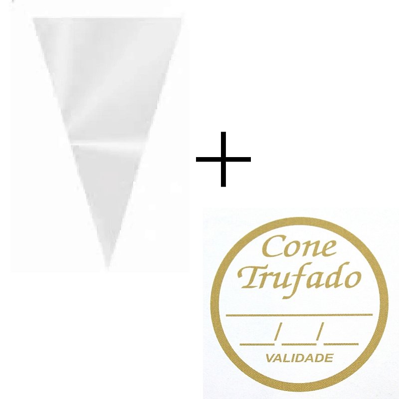 Saco Plastico Cone/trufa 10x15 C/100un+100 Etiqueta+100fecho - Saco de Presente, Saco ...