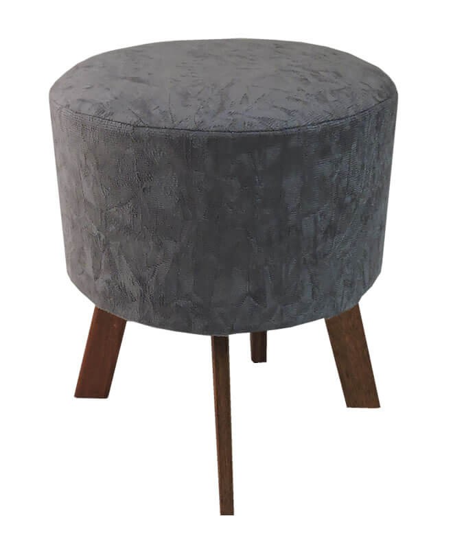 PUFF RETRO REDONDO SUEDE CINZA - Sellercom