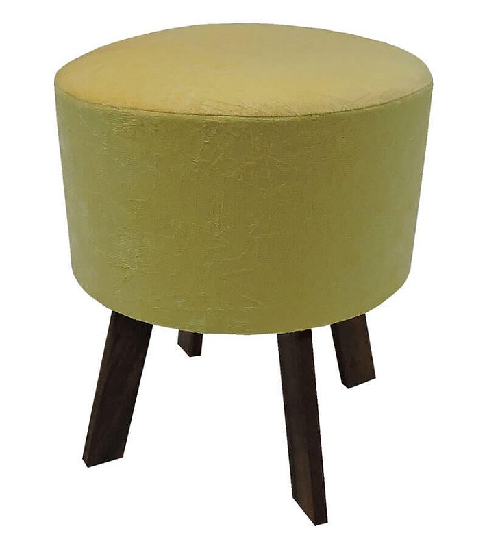 PUFF RETRO REDONDO SUEDE AMARELO - Sellercom