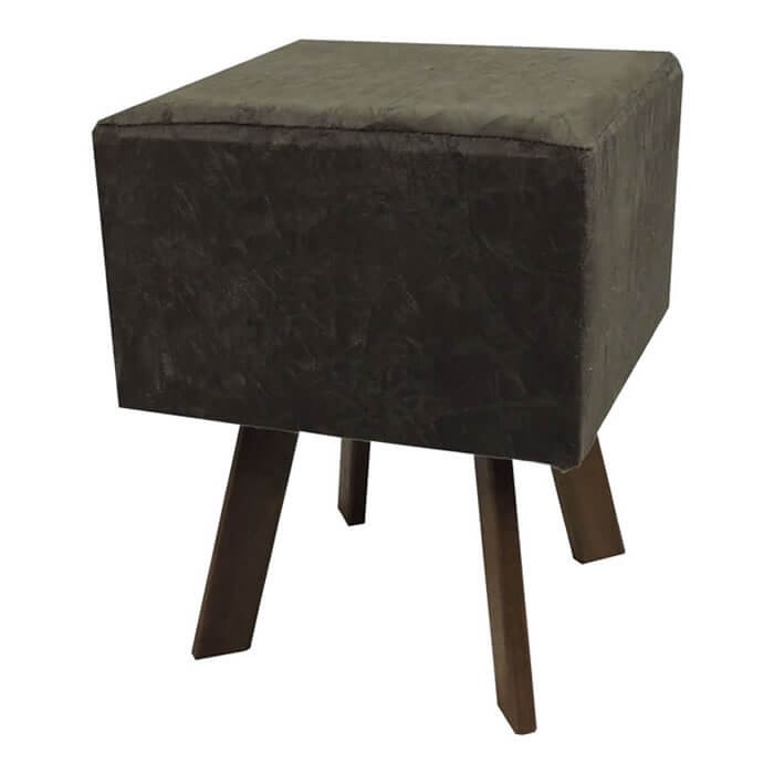 Puff retro quadrado suede marrom - Sellercom