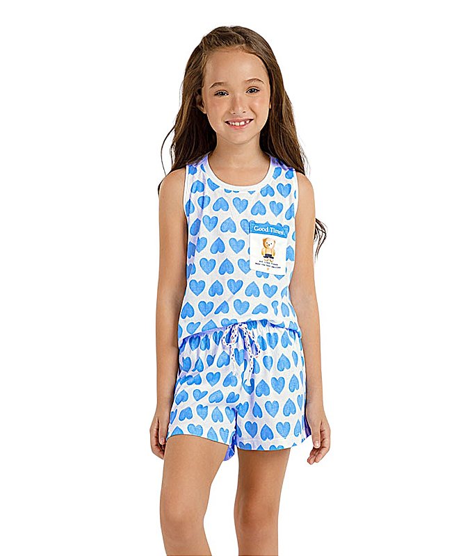Pijama Feminino Infantil Curto Cor com Amor 2050069 - Século Íntimo ...