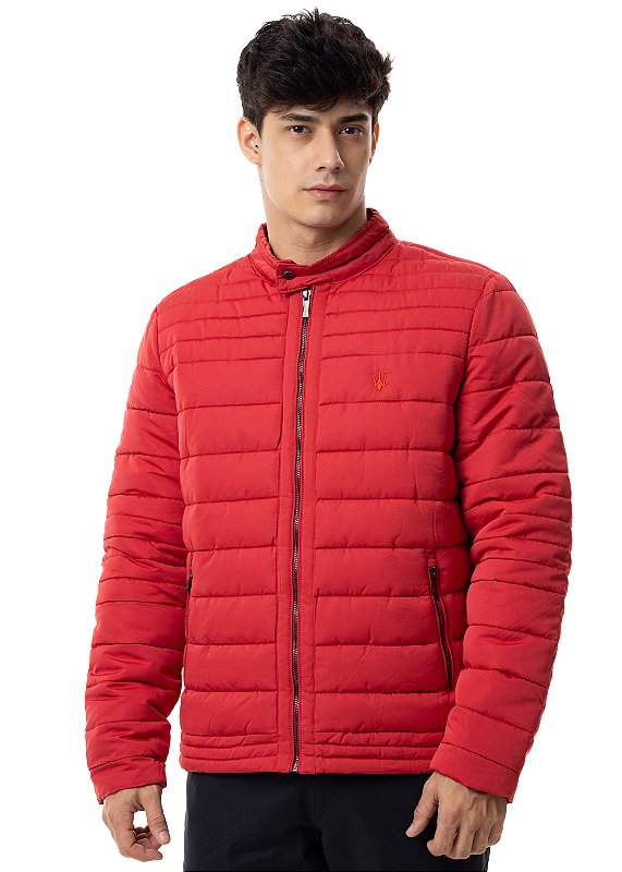 Jaqueta masculina em nylon com botão e zíper - MYROFICIAL