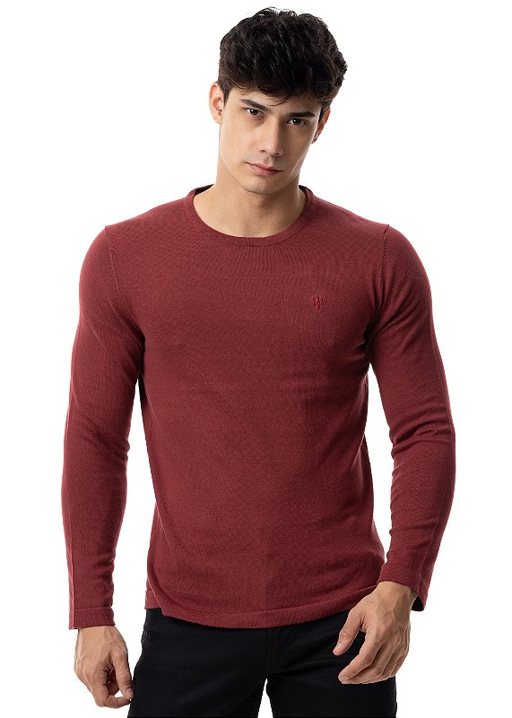 Suéter masculino gola contrastada - MYROFICIAL