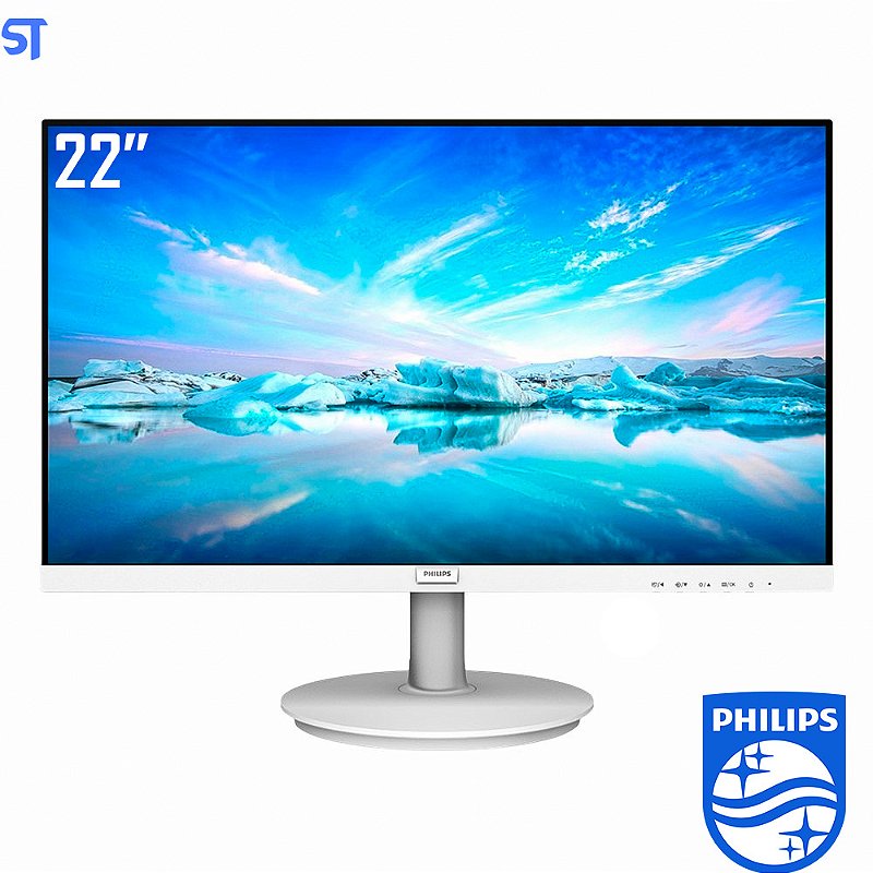 Monitor Branco Philips 22" 75Hz Adaptive Sync VA 221V8LW - SobralTech
