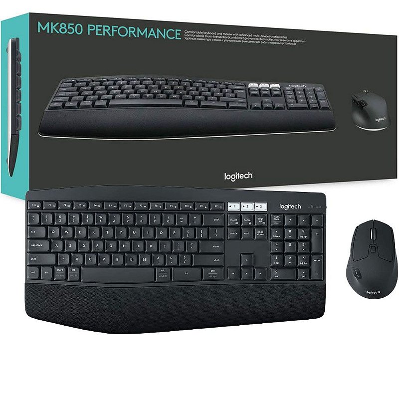 Kit Combo Teclado e Mouse Sem Fio Logitech MK850 - SobralTech