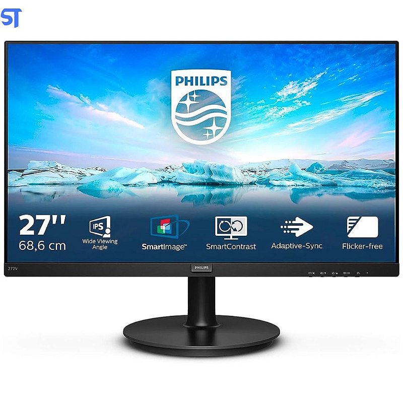 Monitor Philips V-Line 27" LED FHD 272v8a / 75hz / IPS / Hdmi / VGA / Display Port / Vesa ...