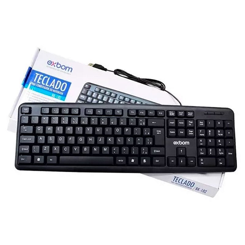 Teclado Usb Standard Abnt2 Padrão Brasileiro Exbom Bk 102 Sobraltech