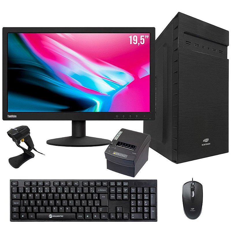 Kit Computador Caixa PDV Core i3-SSD 120GB-8GB RAM-Monitor 19"-Teclado ...